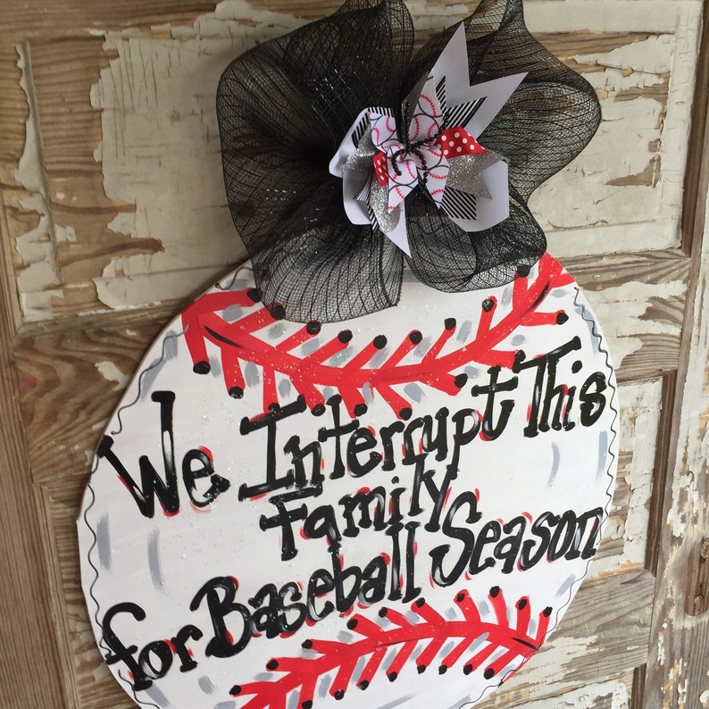 Baseball Door Hanger Baseball Door Decor Softball Door - Etsy