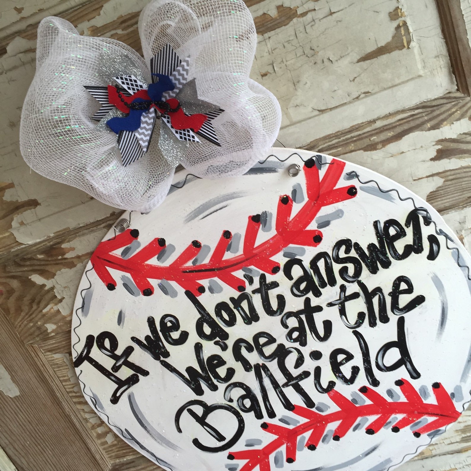 Baseball Door Hanger Baseball Door Decor Softball Door | Etsy