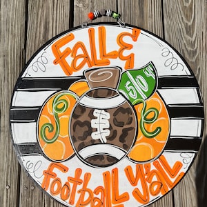 Football Door Hanger - Football Sign - Football Door Decor - Sports ...