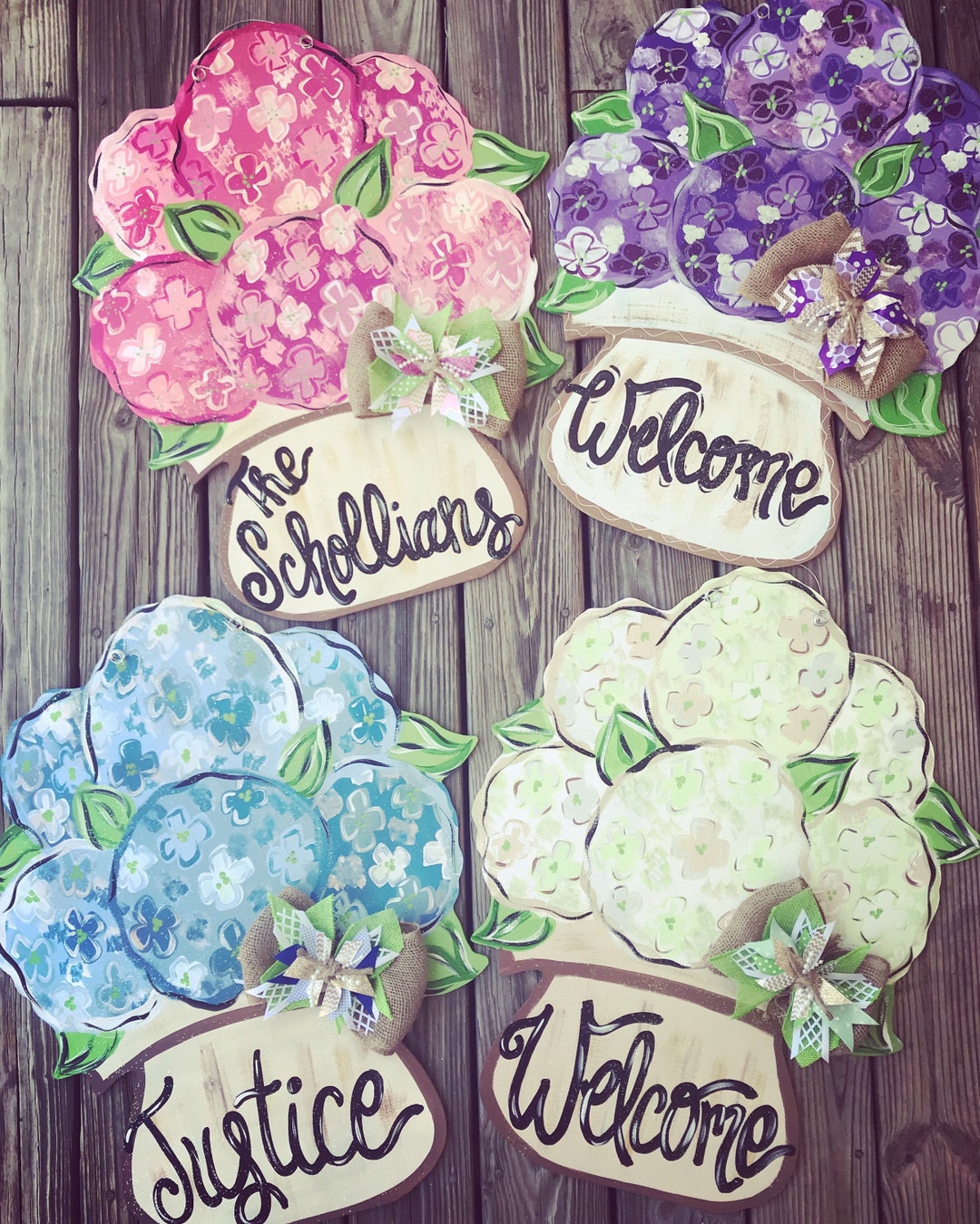 Spring Door Hanger- Hydrangea Wreath - Spring Decor - Door Decoration ...