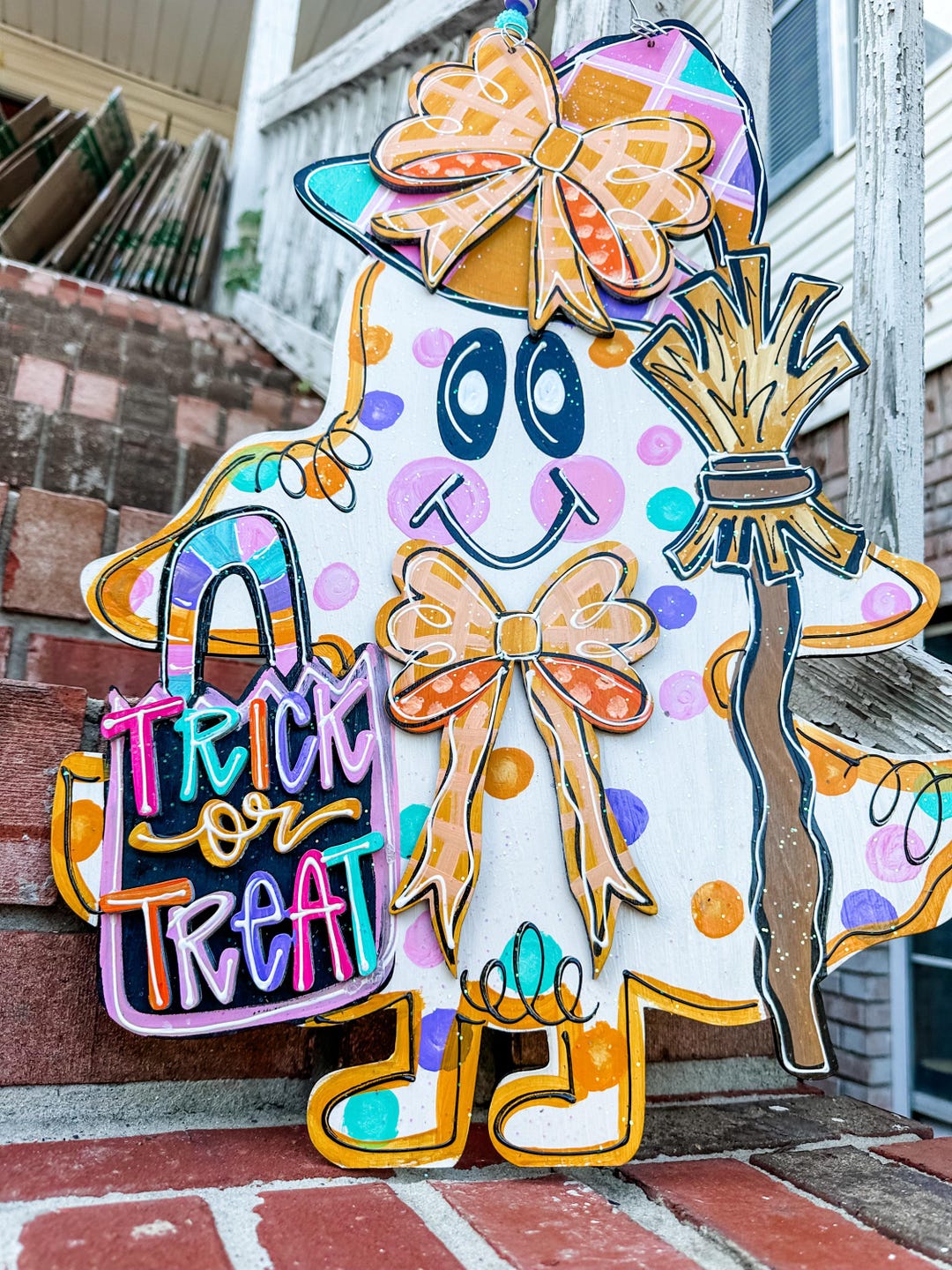 Halloween Door Hanger - Fall Door Hanger - Pumpkin Door Decor - Autumn ...