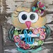 Owl Door Hanger Owl Wreath Spring Door Decor Owl Sign Personalized Door ...