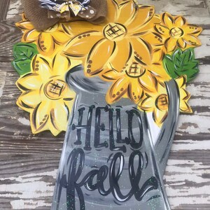 Personalized Door Hanger - Fall Door Hanger - Sunflower Door Hanger ...