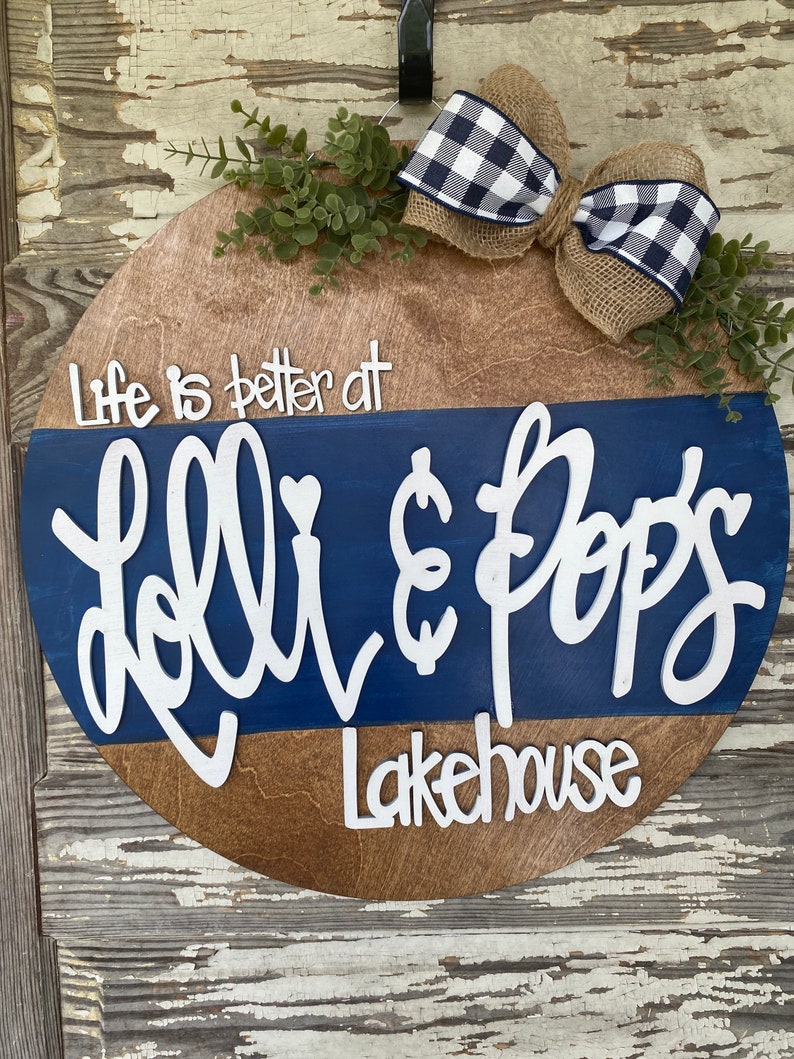Lake House Door Hanger - Summer Door Hanger - Spring Door Decor - Lake ...