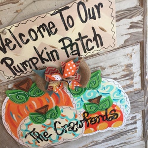 Fall Door Hanger - Pumpkin Door Decor - Autumn Door Sign - Thanksgiving ...
