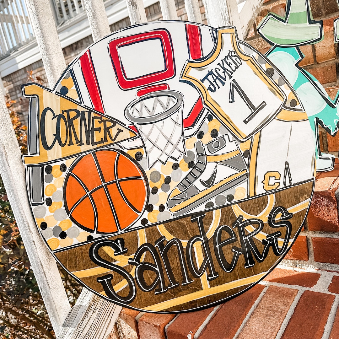 Basketball Door Hanger - Basketball Sign - Basketball Door Decor ...