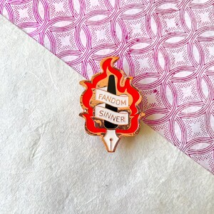 Writer Artist Author Enamel Pin Writers Work Fandom Fanfic Fanfiction ...