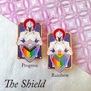 Pride Enamel Pin LGBT LGBTQ Queer Progress Rainbow Flag Shield Sword - Etsy