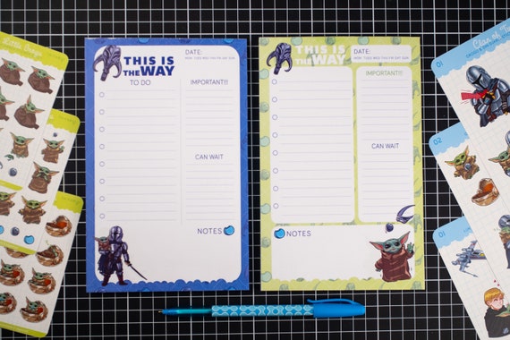 Baby Yoda the Mandalorian to Do List Notepad Grogu Din Djarin - Etsy