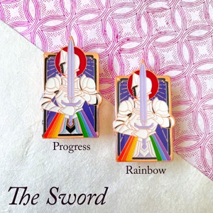 Pride Enamel Pin LGBT LGBTQ Queer Progress Rainbow Flag Shield Sword - Etsy