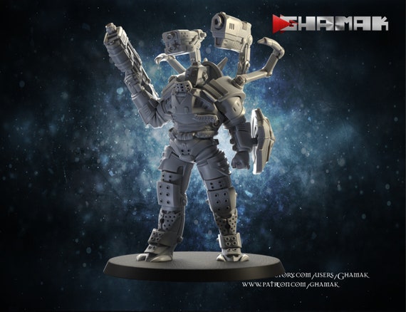 Rigged Cyberpunk Enforcer Ghamak 3D Printed 28/32 Mm Scale - Etsy