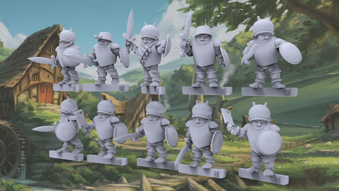 Halfling Soldiers Heavy Troops W/ Swords X10 Bigmrtong - Etsy