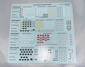 40k Transfer Sheets - Etsy