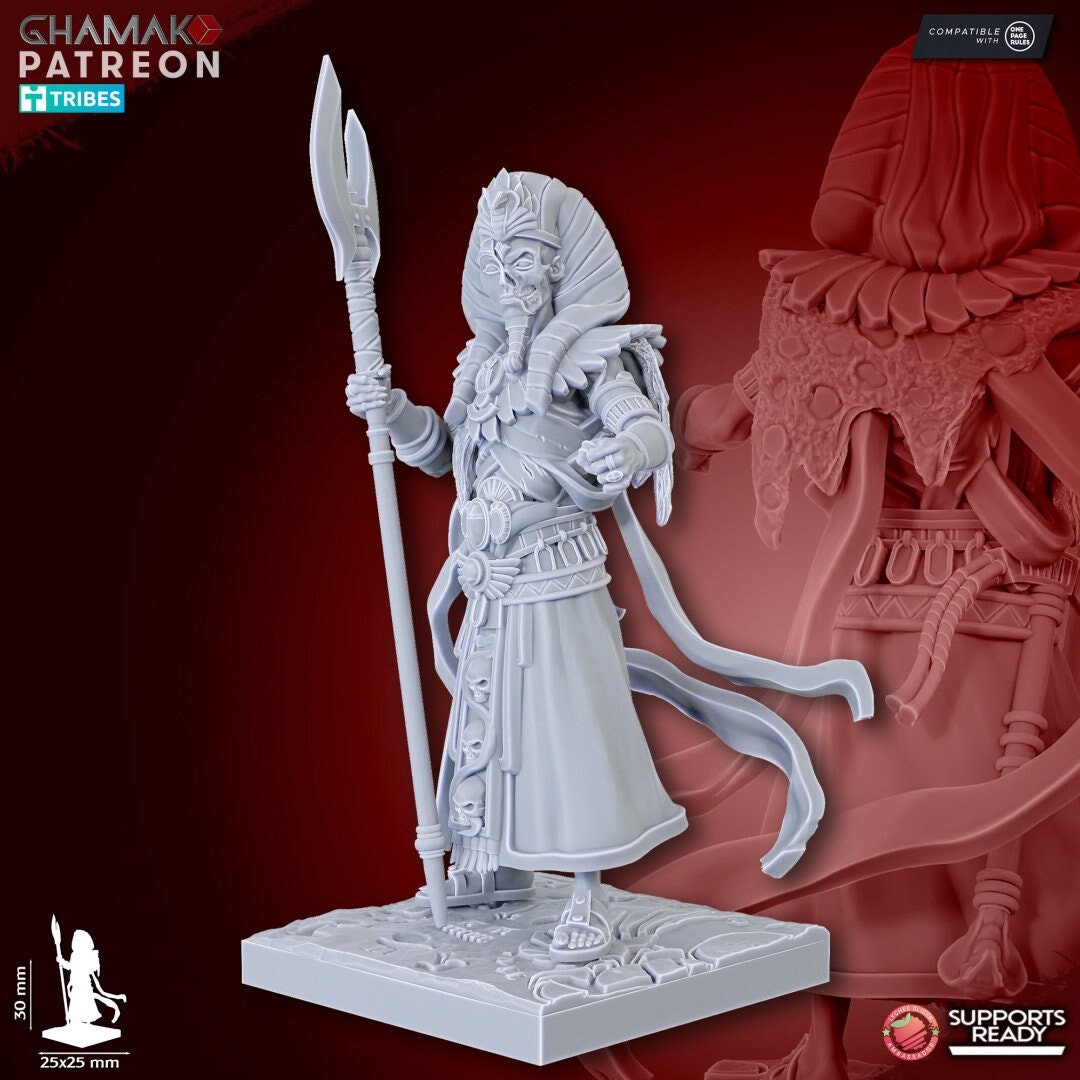 God-king on Foot Undead Pharaohs Ghamak 3D Printed 28/32 Mm Scale - Etsy