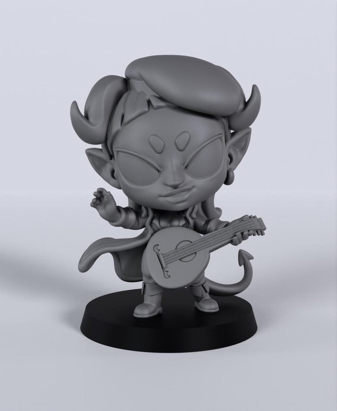 Female Tiefling Bard Chibi Forge 3D Printed 5e Dnd Inspired for FUN for ...