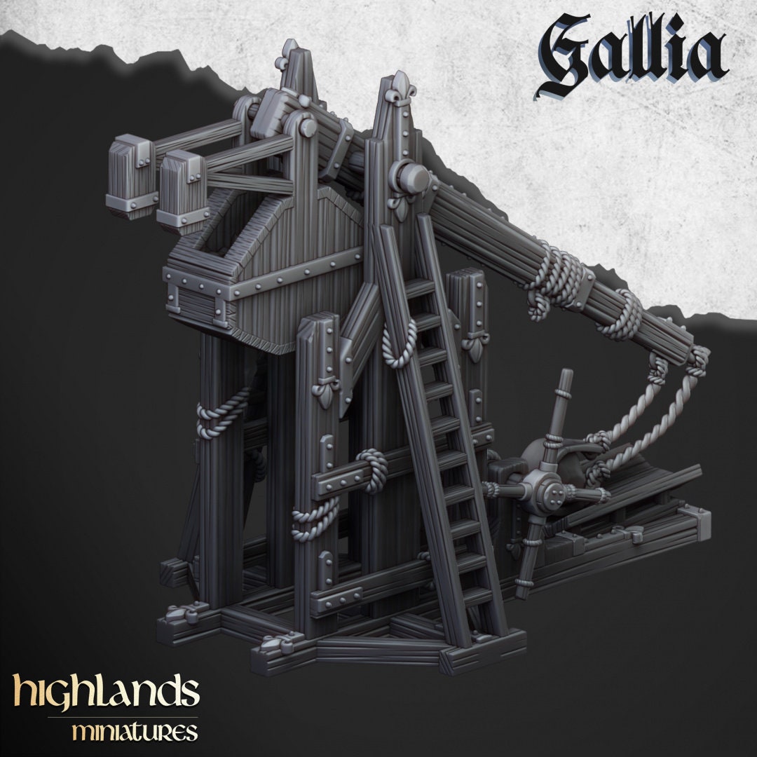 Trebuchet Knights of Gallia Highlands Miniatures 3D Printed 28/32 Mm ...