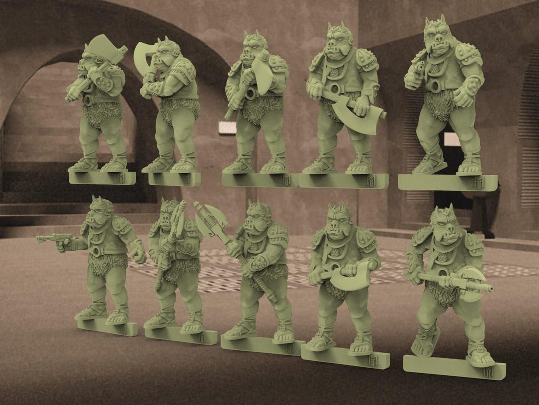 Star Wars Gamorreans X10 Jabba's Guard Bigmrtong - Etsy