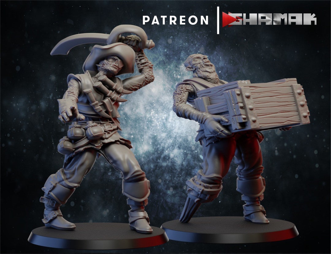 Shipwrecked Pirate Vampire Crew X3 Ghamak 3D Printed 28mm - Etsy