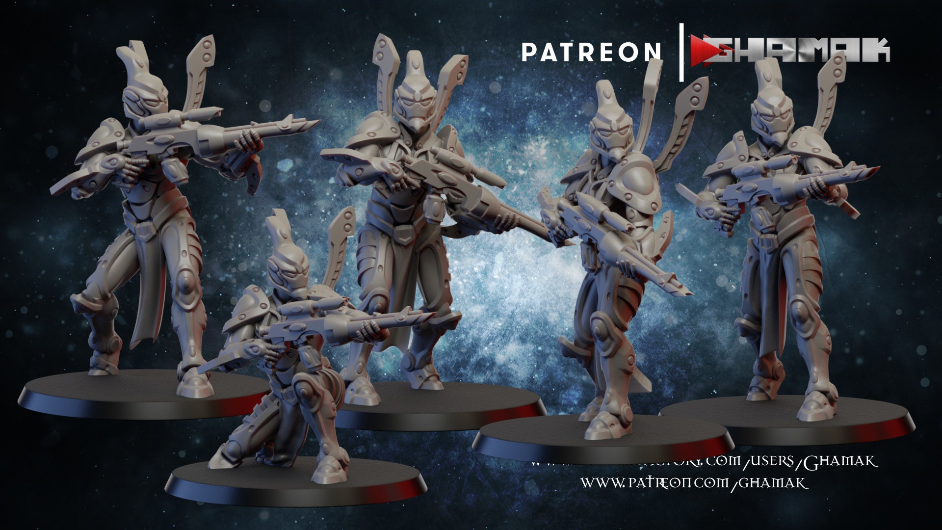 Space Elf Warriors Unit of 5 Ghamak 3D Printed - Etsy