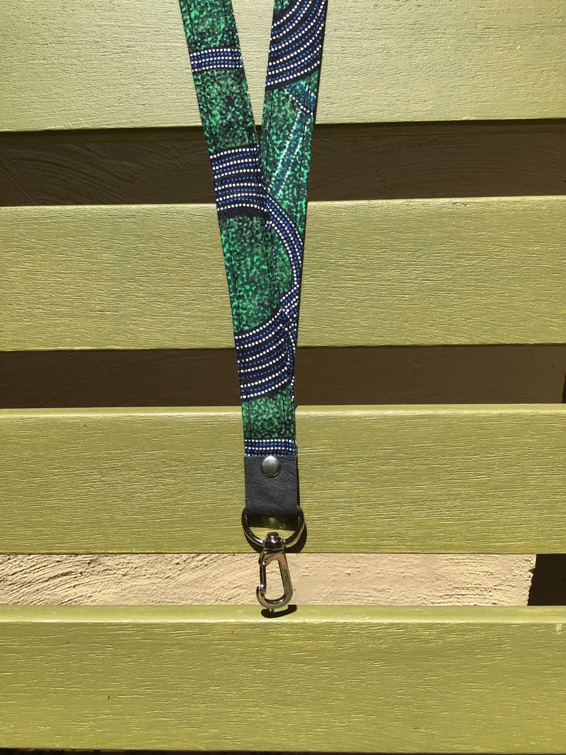 Lanyard Australian Aboriginal Art Fabric 2cm Wide With Breakaway Key ...