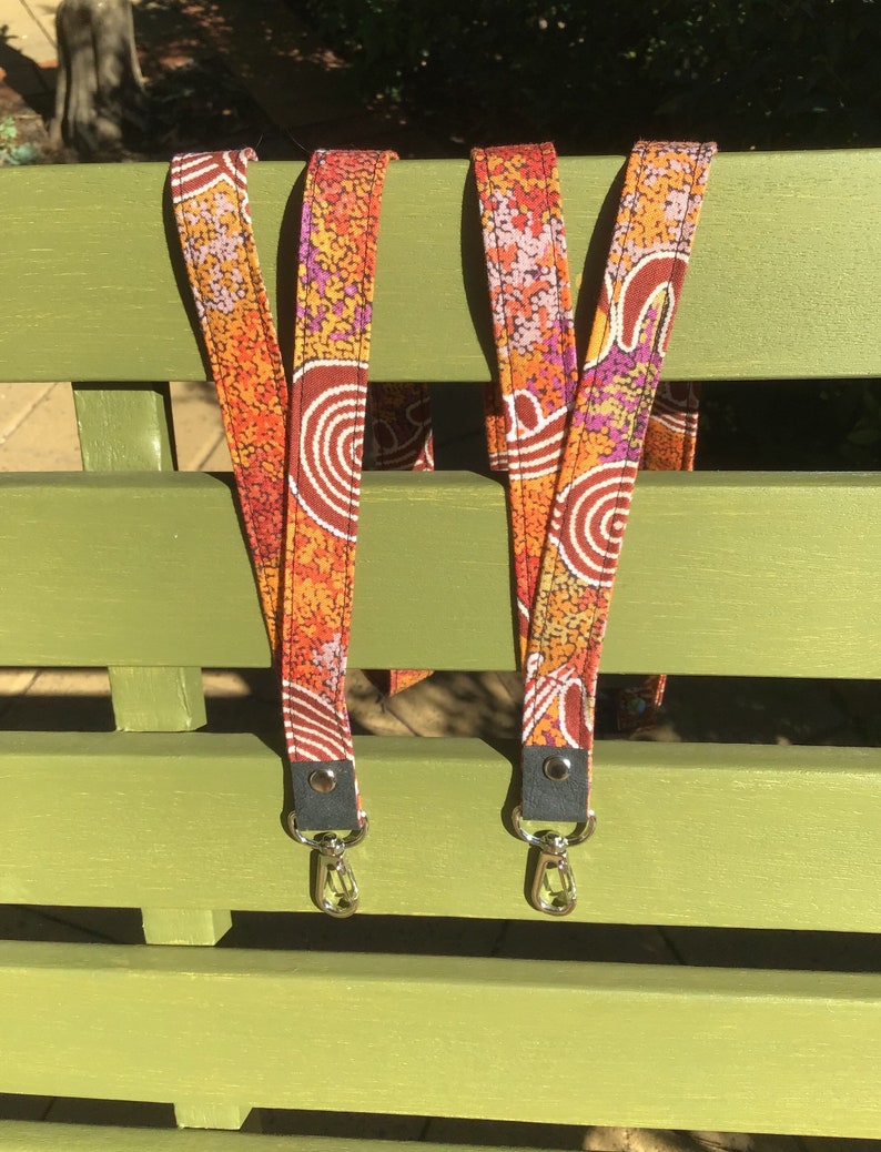 Lanyard Australian Aboriginal Art Fabric 2cm Wide Strap, Key, ID, Card ...