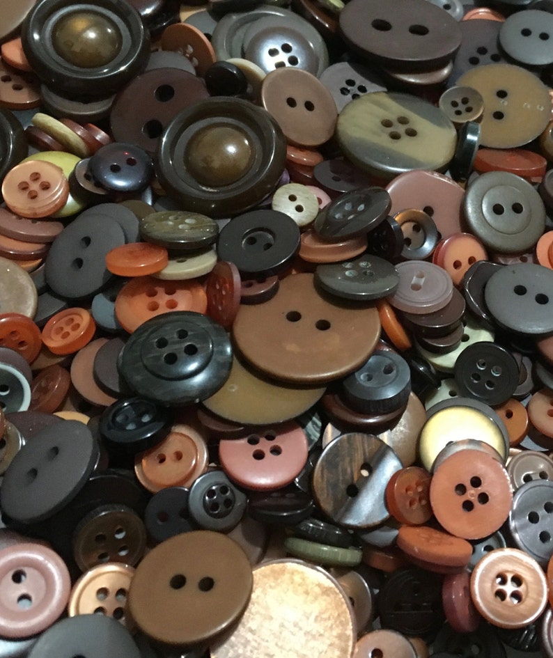 Brown Buttons Mixed Bulk Choose Your Quantity 50 or 100, Assorted Sizes ...