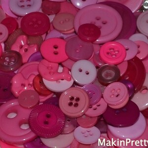 Pink Buttons Mixed Bulk Choose Your Quantity 50 or 100, Assorted Sizes ...