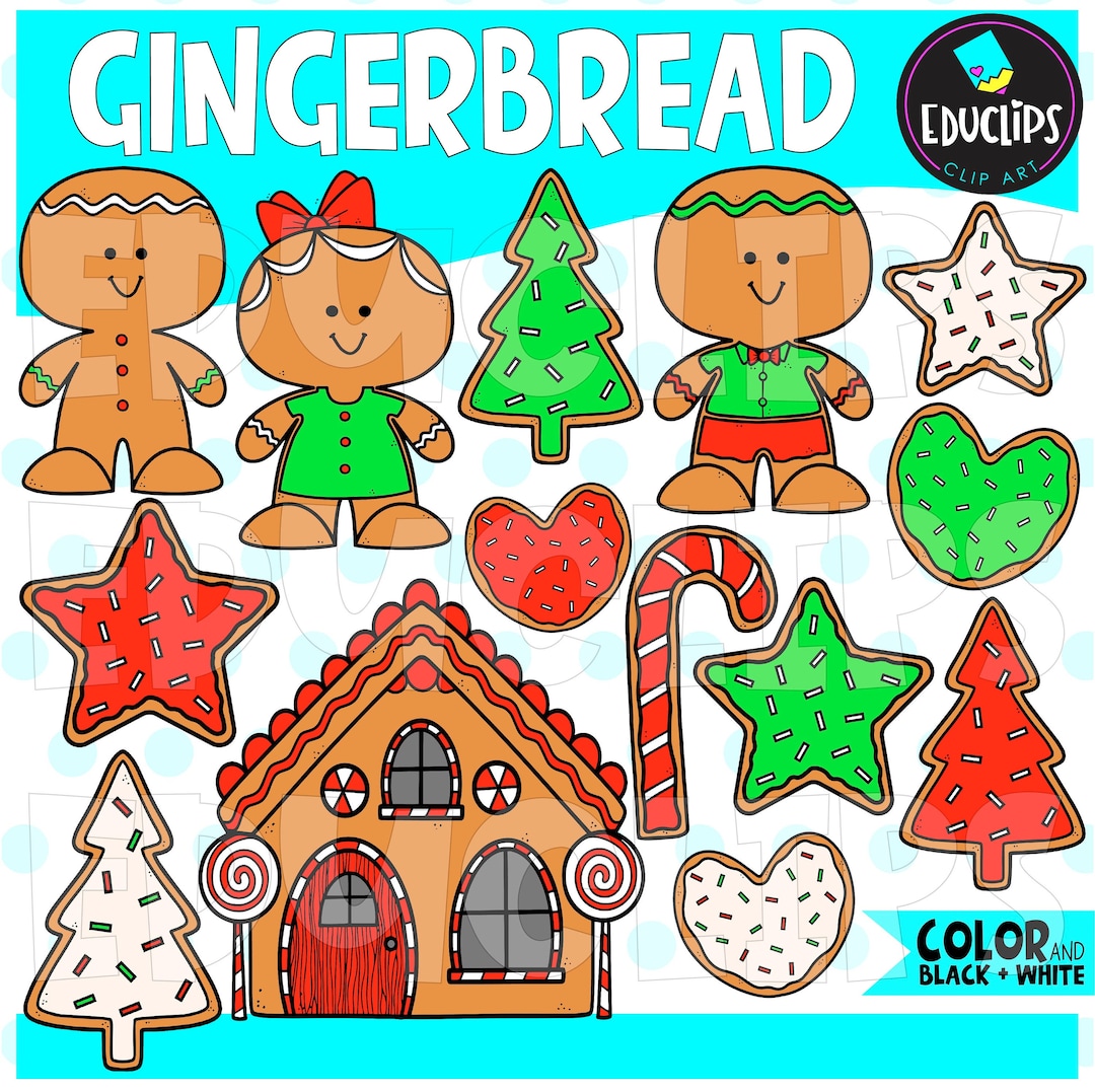 Gingerbread Clip Art, Christmas Food Images, COMMERCIAL USE - Etsy
