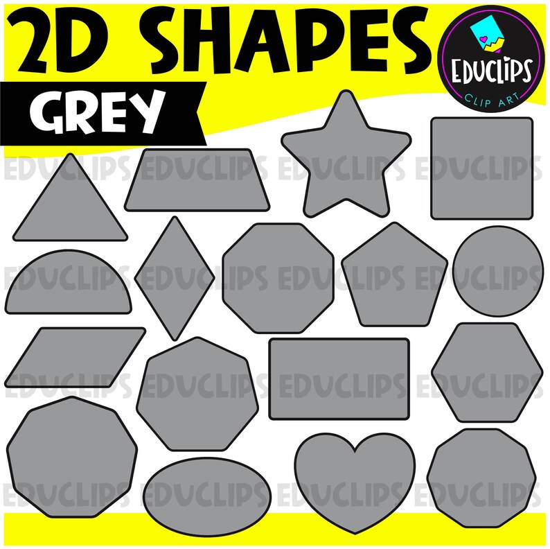 2D Shapes Clip Art Bundle - Etsy