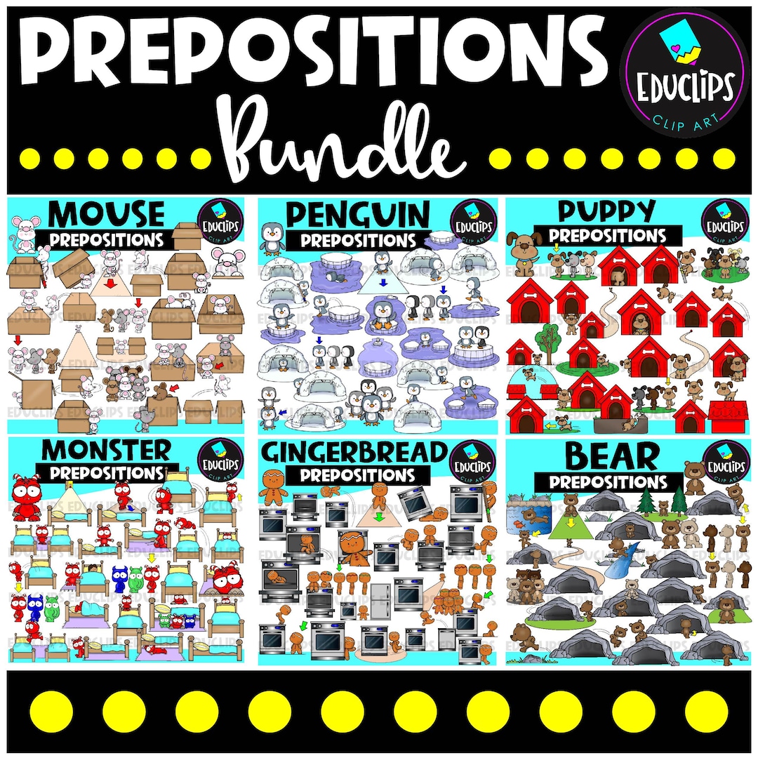Animal Prepositions Bundle - 6 Sets With Fun Characters | Positional ...