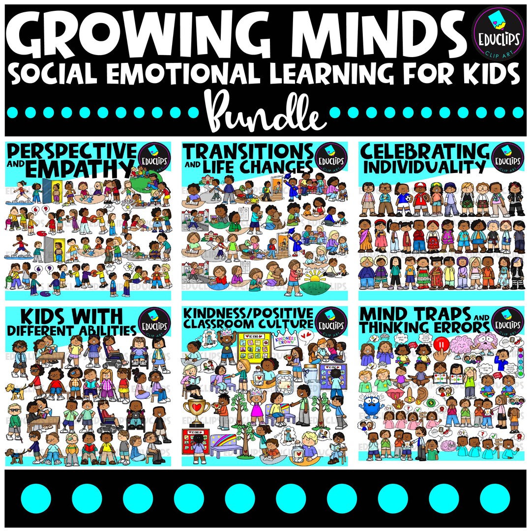 Growing Minds | Social Emotional Clipart Bundle – SEL Clipart for ...