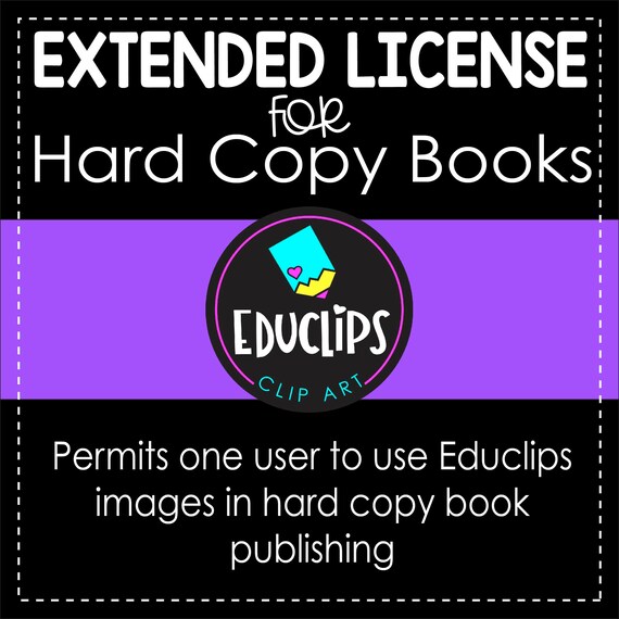Hard Copy Book LICENSE Clipart License | Etsy
