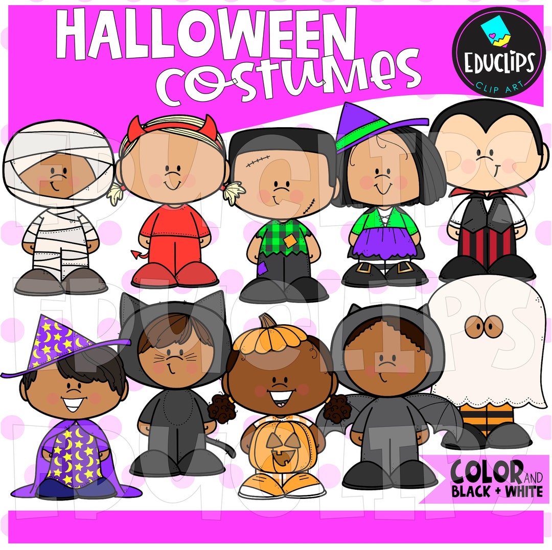 Halloween Costumes Clip Art Set, Dress up Images, Fall Graphics ...