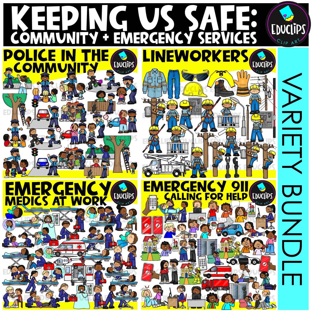 Keeping Us Safe: Community & Emergency Services Clipart Bundle - Etsy