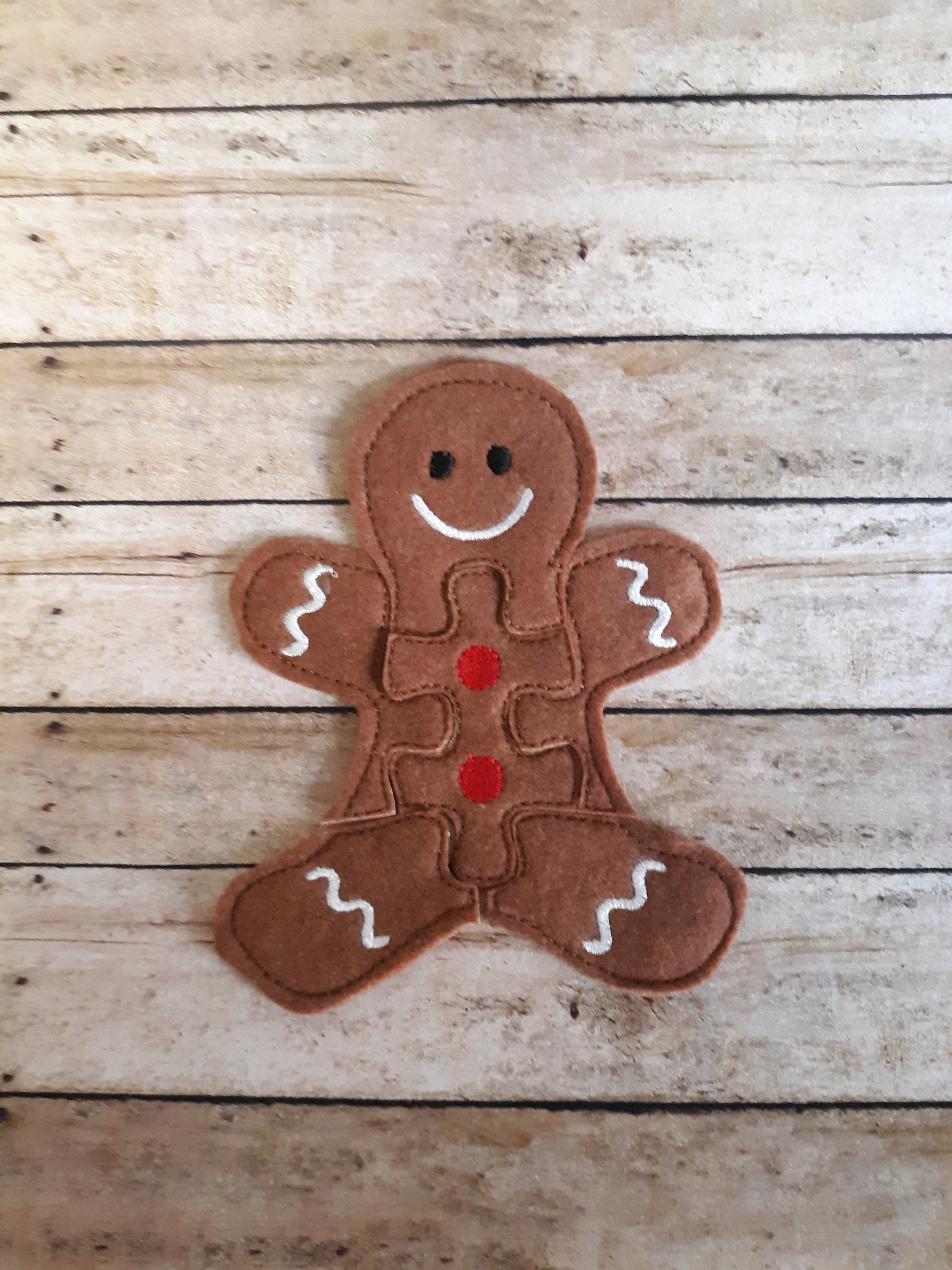 Gingerbread Man Felt Educational Puzzle Quiet Games Soft | Etsy