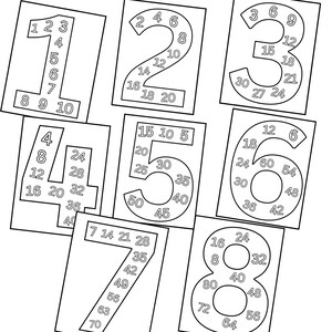 Skip Counting Numbers Poster and Coloring Pages, Pastel Counting Style ...