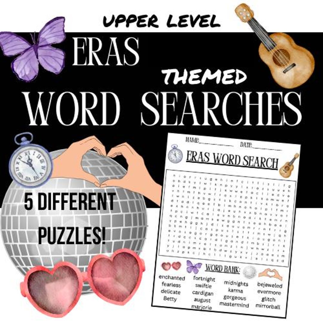 Eras Word Search Puzzles Upper Level Difficulty Grades 3-6 - Etsy