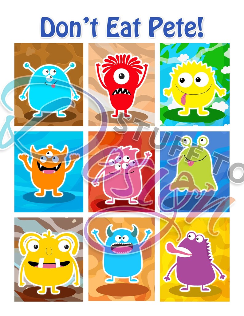 Don't Eat Pete Game (monsters) - Printable - Etsy