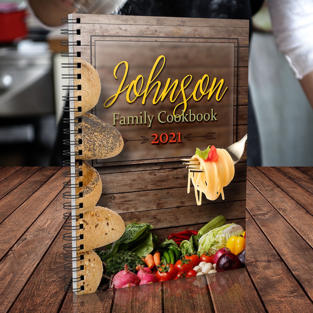 Family Cookbook Cover Design - Personalize Name - Etsy