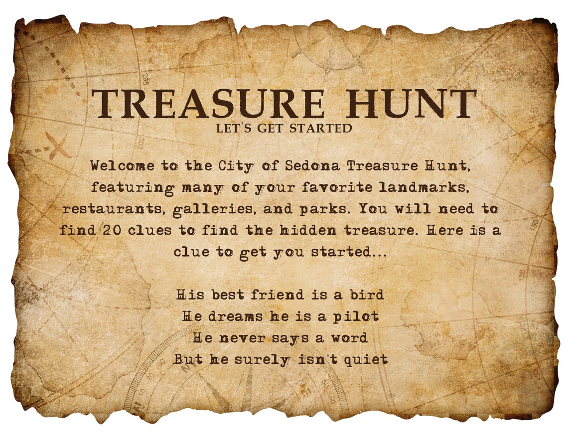 Activity - Treasure Hunt Template - Etsy