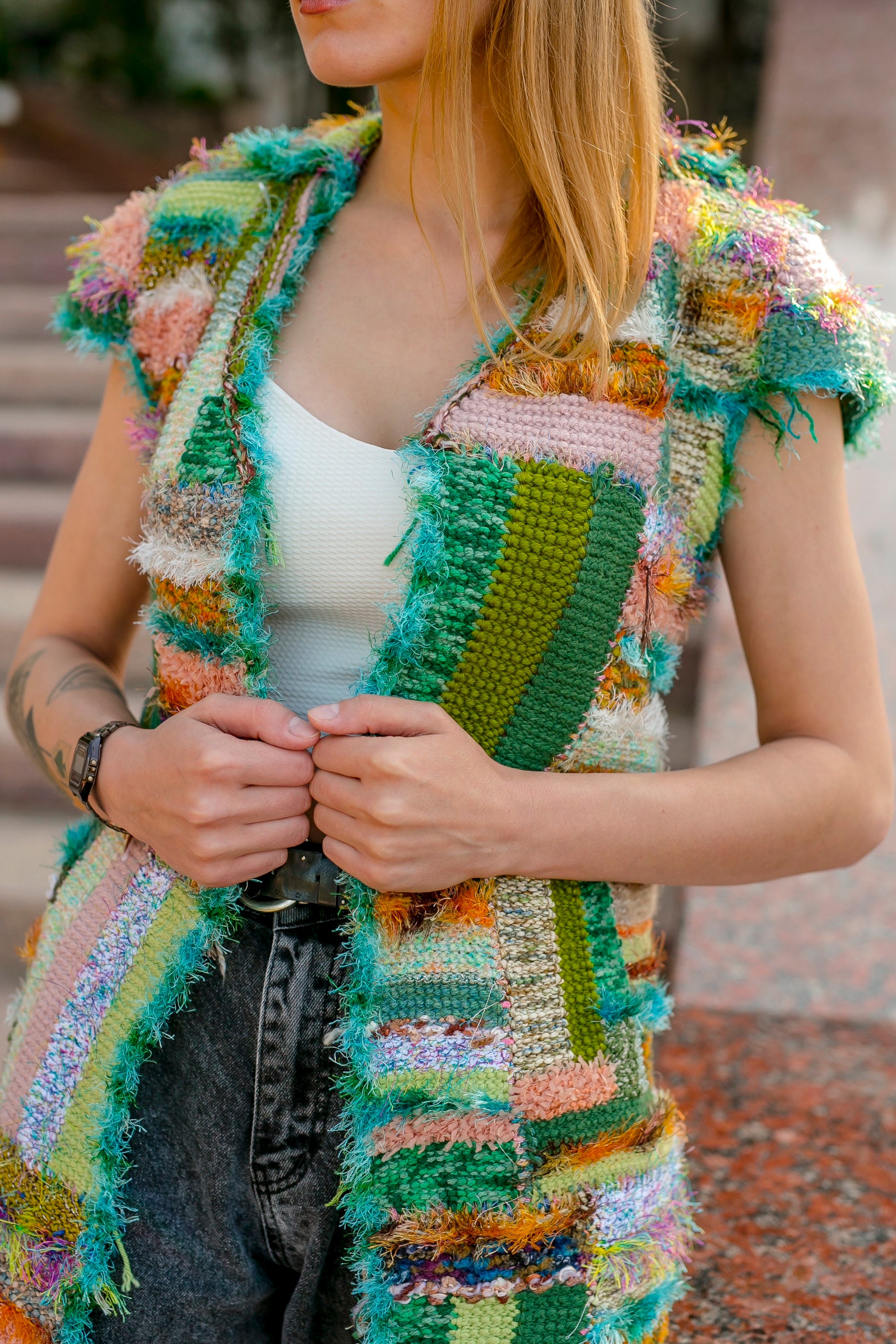 Handmade Multicolored Sweater Vest - Etsy