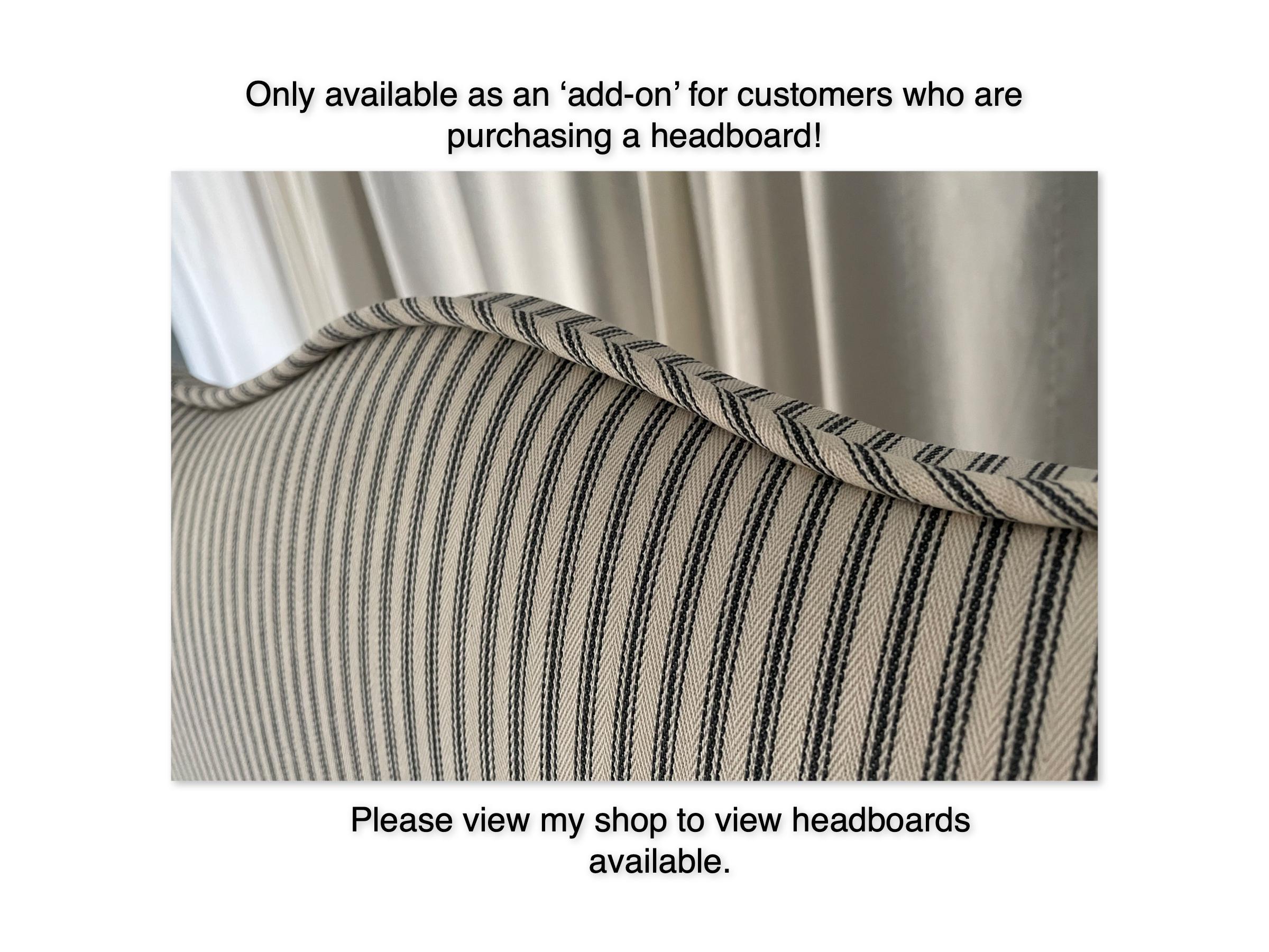 Piped Headboard Trim Add-on Choice of Colours for Headboard Customers ...