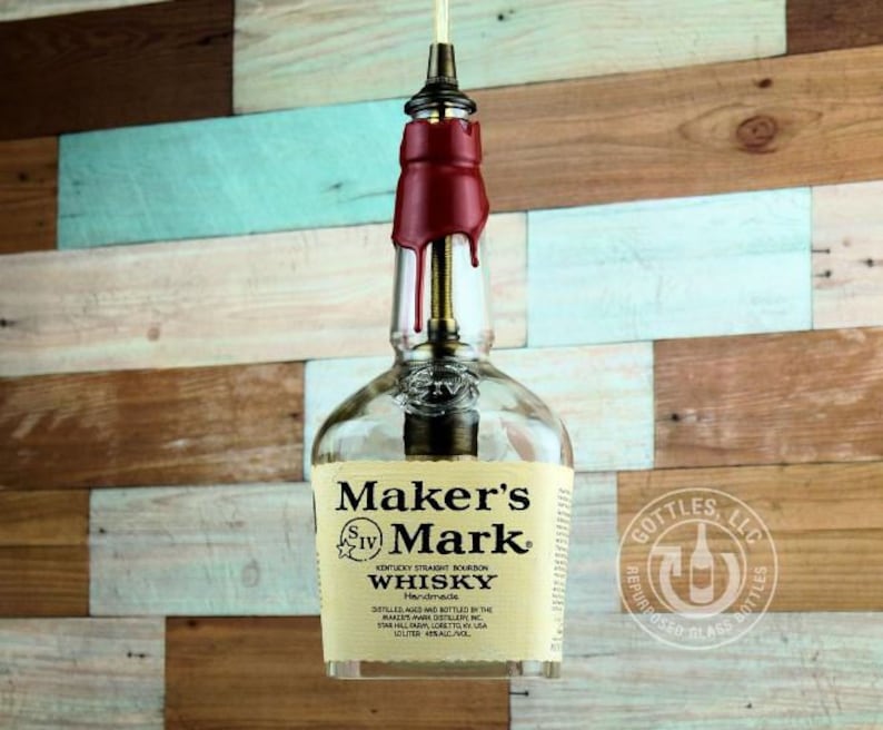 Makers Mark Whisky 1L Bottle Pendant Light - Etsy