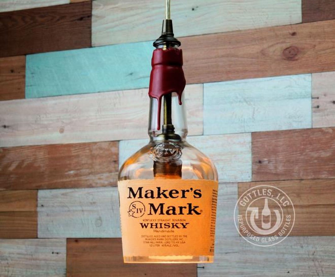 Makers Mark Whisky 1L Bottle Pendant Light - Etsy