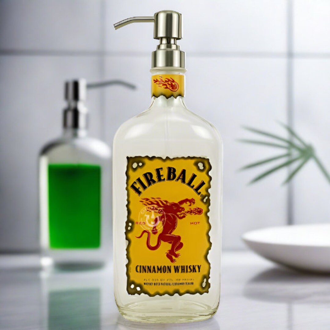 Fireball Cinnamon Whisky Bottle Soap Dispenser - Etsy