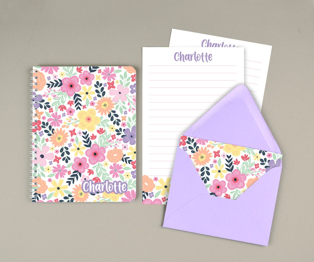 Kids Letter Writing Set, Personalized Stationary Paper for Girls ...