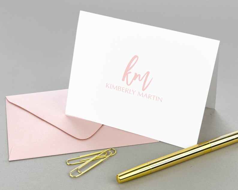 Personalized Stationery Set Monogram Notecard Monogrammed | Etsy