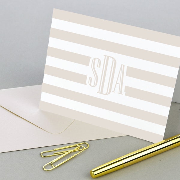 Striped Note Cards - Etsy