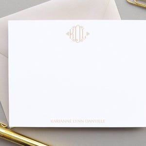 Monogram Stationary Monogrammed Note Card Personalized Note Cards Set ...