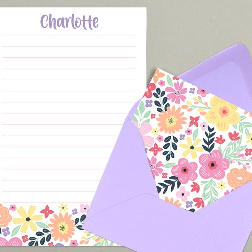 Personalized Stationary Set Kids Letter Writing Set Writing - Etsy